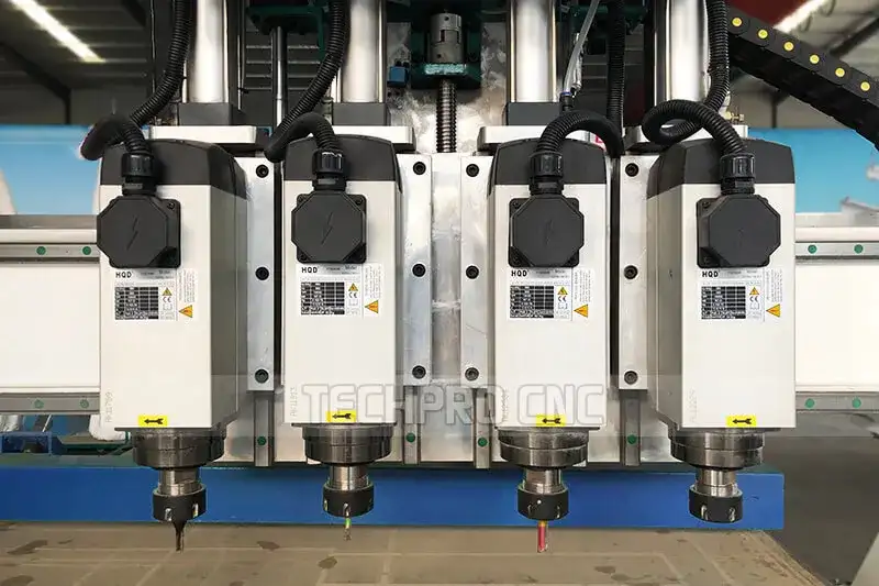Affordable 3 Axis CNC Wood Router with 4 Spindles - TECHPRO®