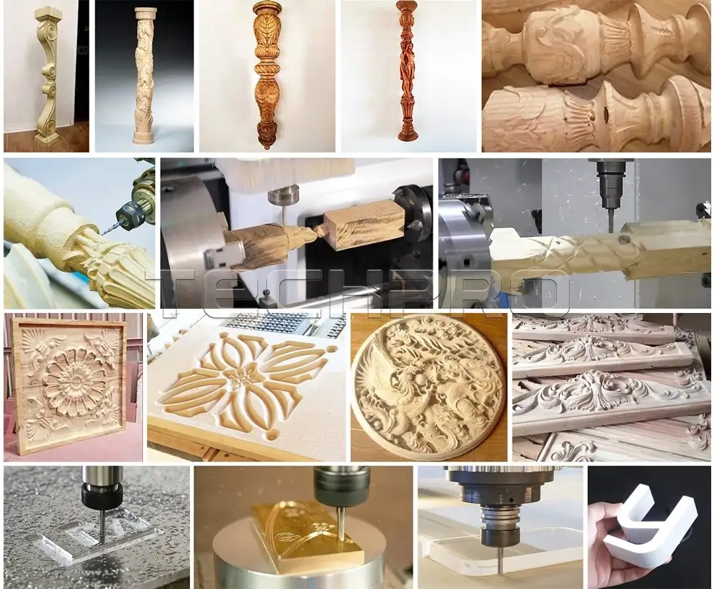 Automatic 3d Wood Carving Machine 4 Axis for Sale - TECHPRO®